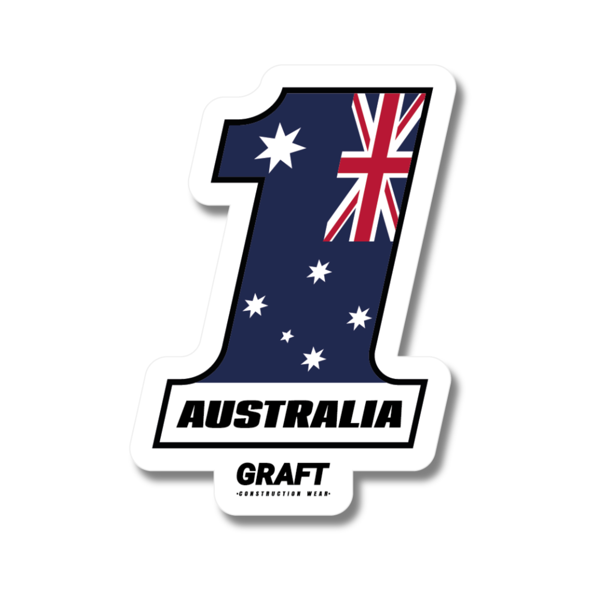 #1 Australia Hard Hat Sticker – Graft Wear