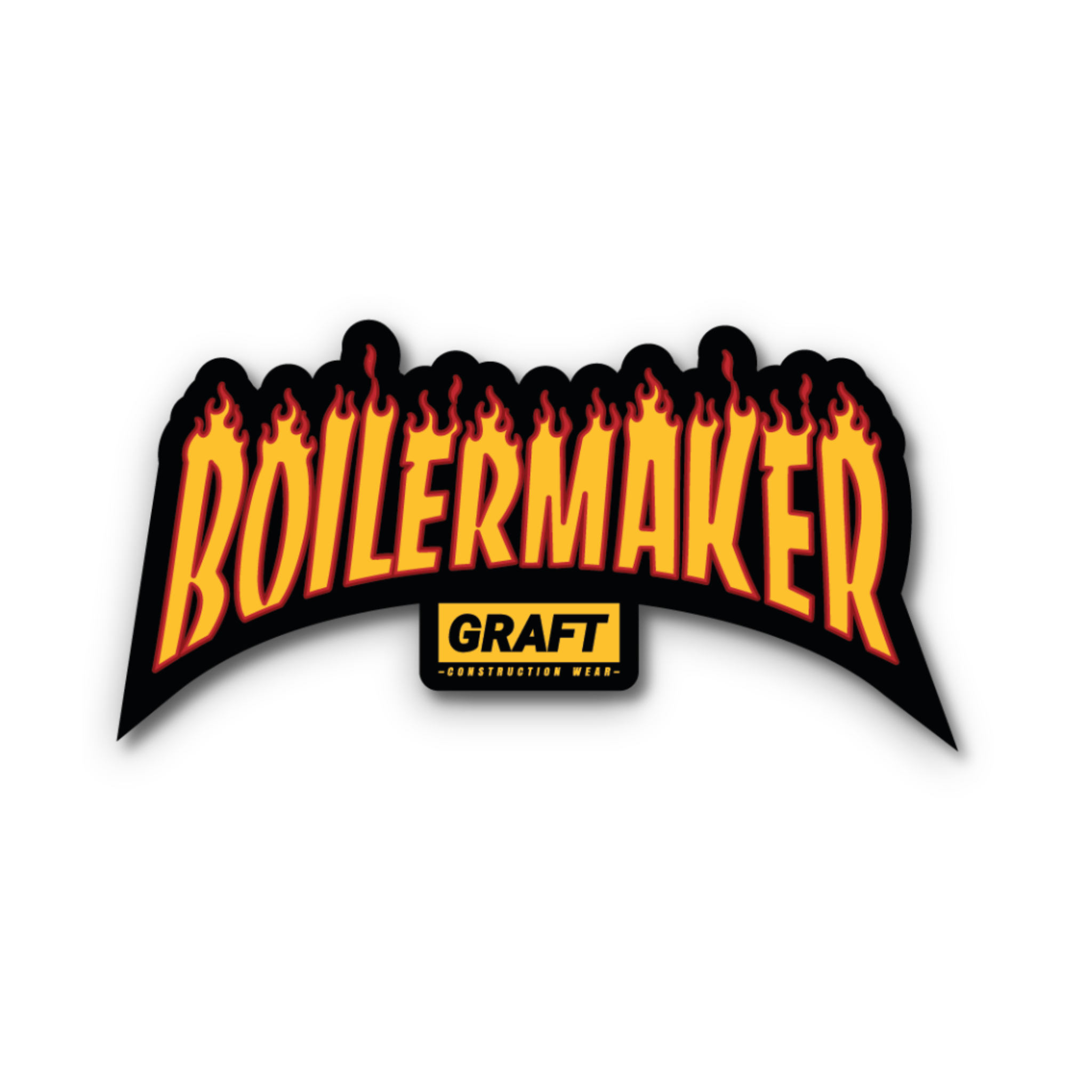 BOILERMAKER - Flame Series Hard Hat Sticker – Graft Wear