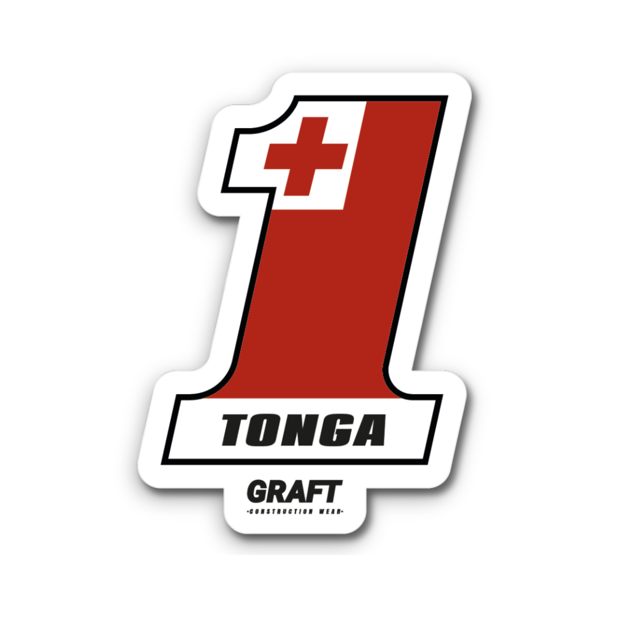 #1 Tonga Hard Hat Sticker – Graft Wear