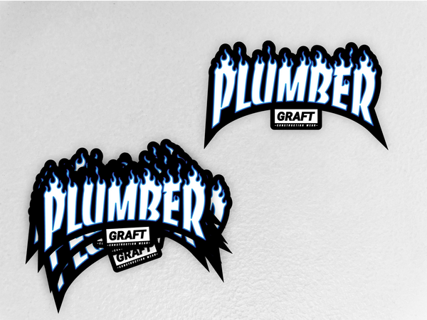 PLUMBER - Flame Series Hard Hat Sticker – Graft Wear
