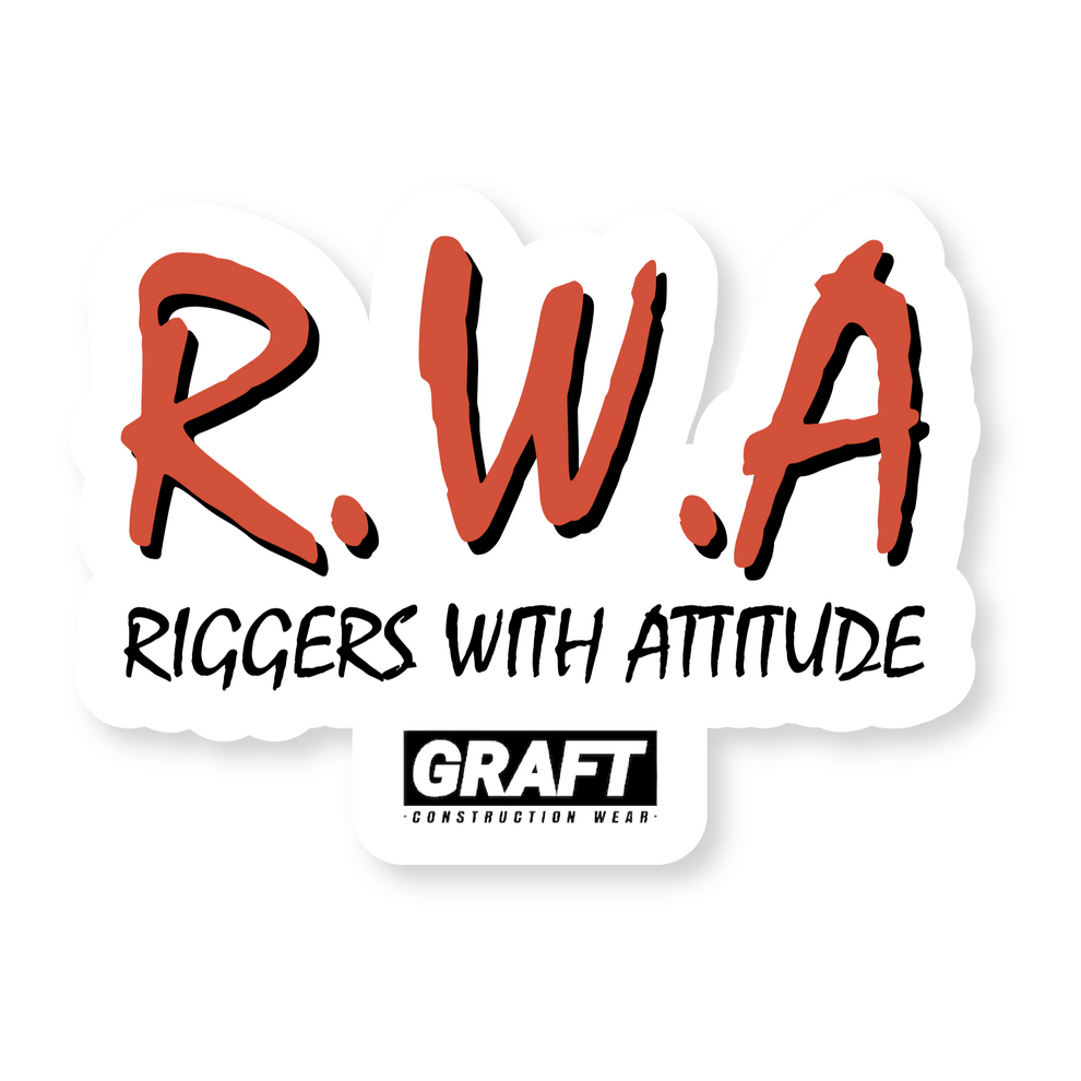 Riggers With Attitude R.W.A Hard Hat Sticker – Graft Wear